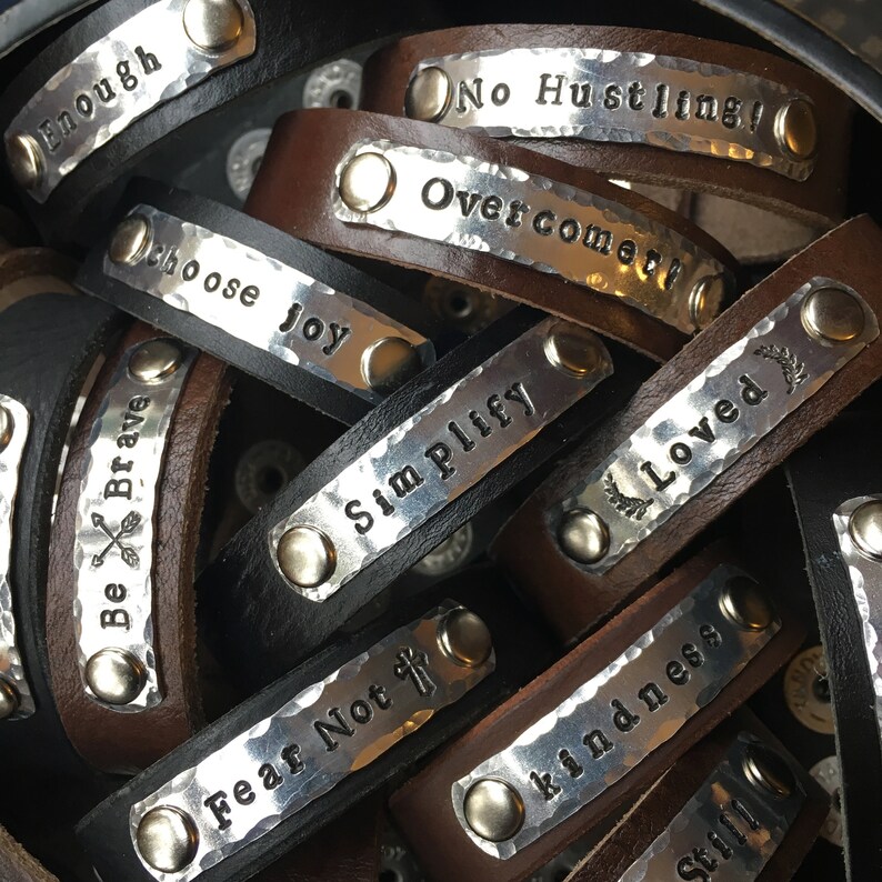 CUSTOM WORD Leather Cuff Bracelet Simple Leather Bracelet - Etsy