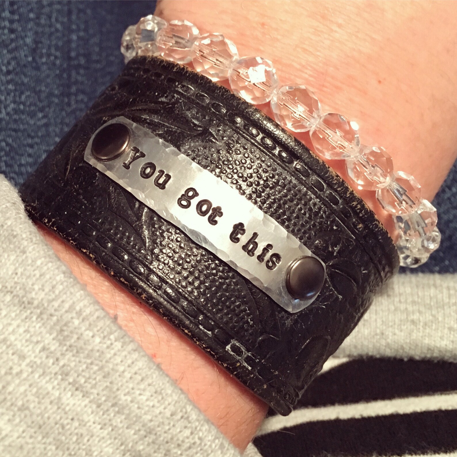 CUSTOM WORD Wide Leather Cuff Bracelet You Choose: Words - Etsy