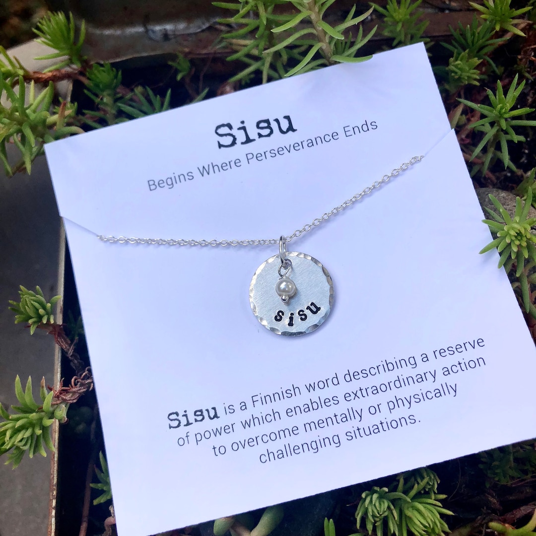 SISU Circle Necklace + Print GIFT SET - Inspirational Word Jewelry ...