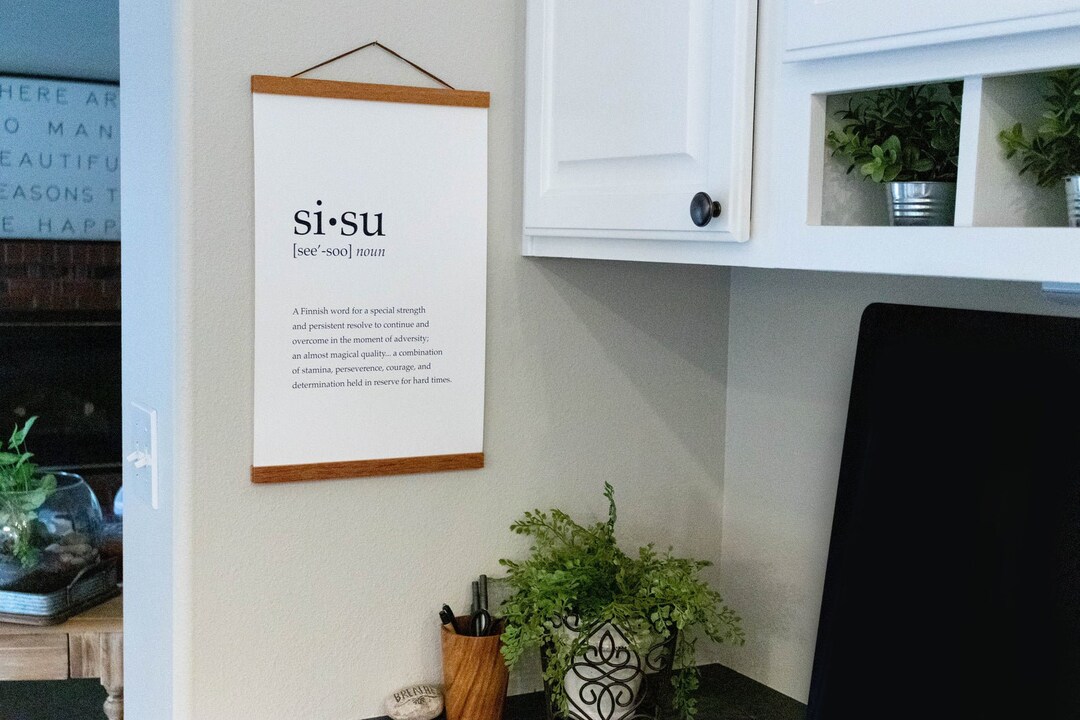 SISU Definition Poster With Magnetic Wood Hanger | 11" X 17" Paper ...