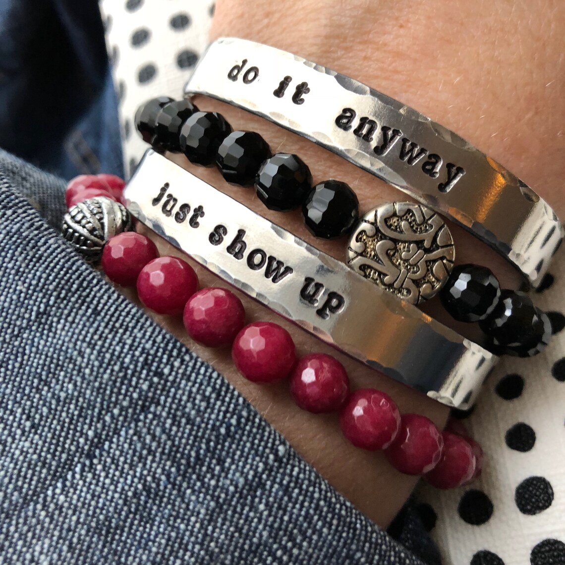 CUSTOM WORD Bangle - Simple "good Word" Bangle - Word of the Year ...