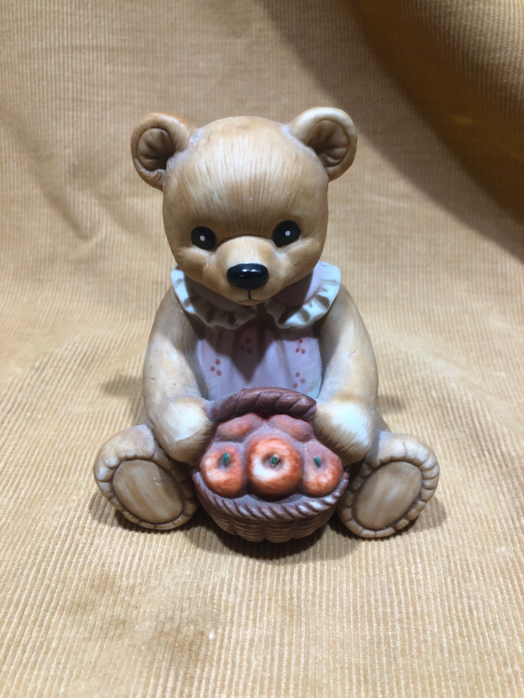 Vintage HOMCO Porcelain Bear Figurine 1425 Girl Bear With Basket of ...