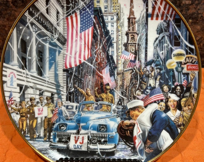 VJ Day WWII William Teodecki Gouche on Plate for Franklin Mint - Etsy