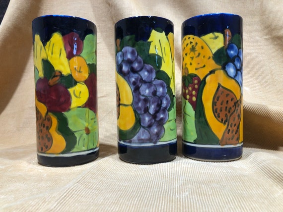 Hand Painted Set of 3 Talavera Mexican Pottery Terra Cotta | Etsy