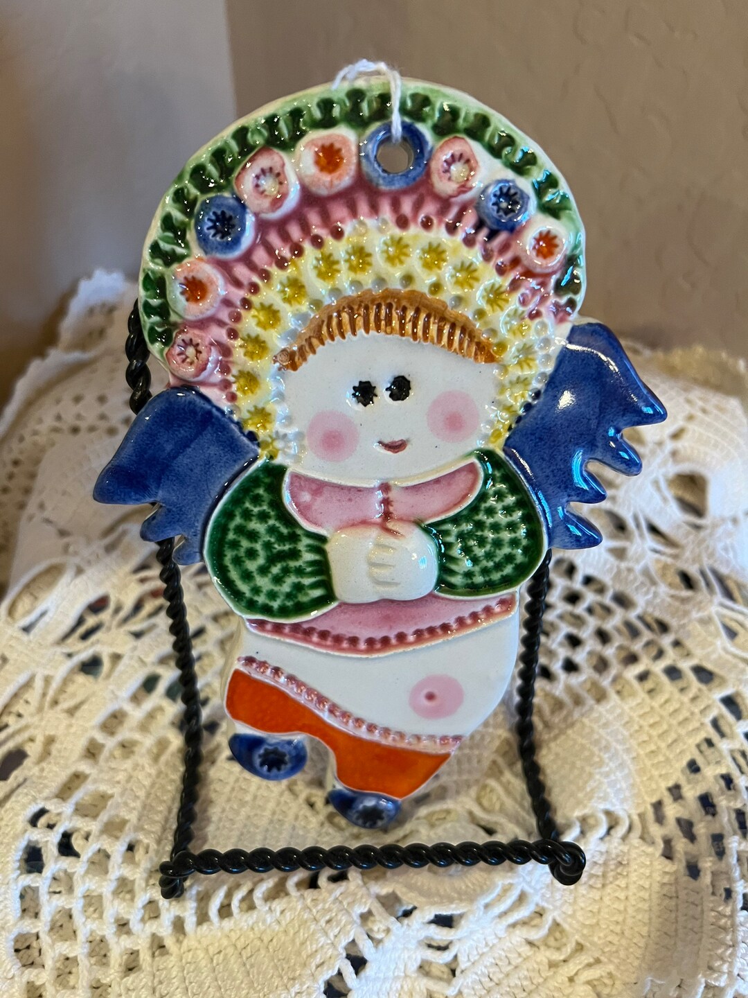 Vintage Gensini Ceramiche Italy Art Pottery Plaque Wall Hanging Girl - Etsy