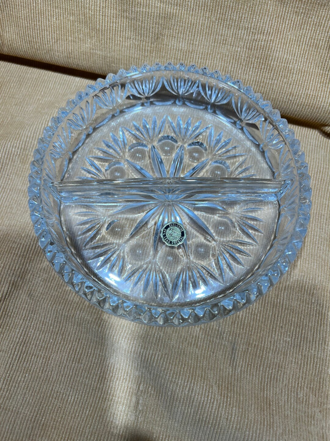 Vintage Glass Serving Tray- Vintage Princess House Divided Dish Vintage ...