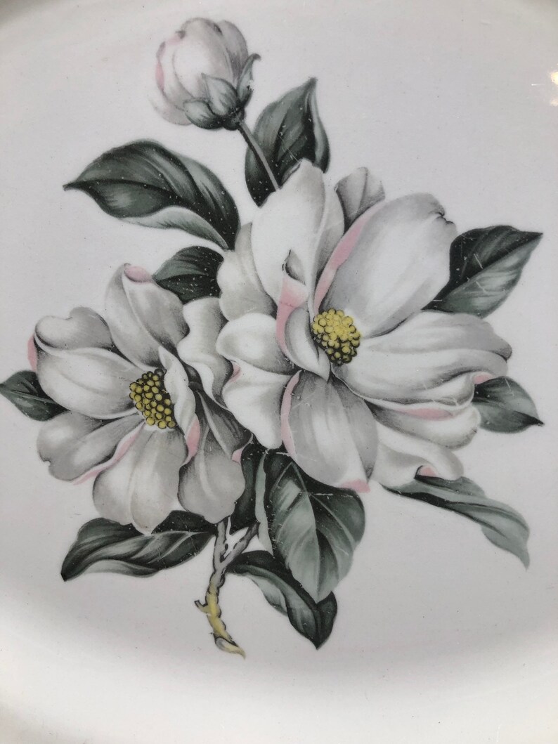 Vintage Eggshell Nautilus China Magnolia With Bud Platter 15.5 ...