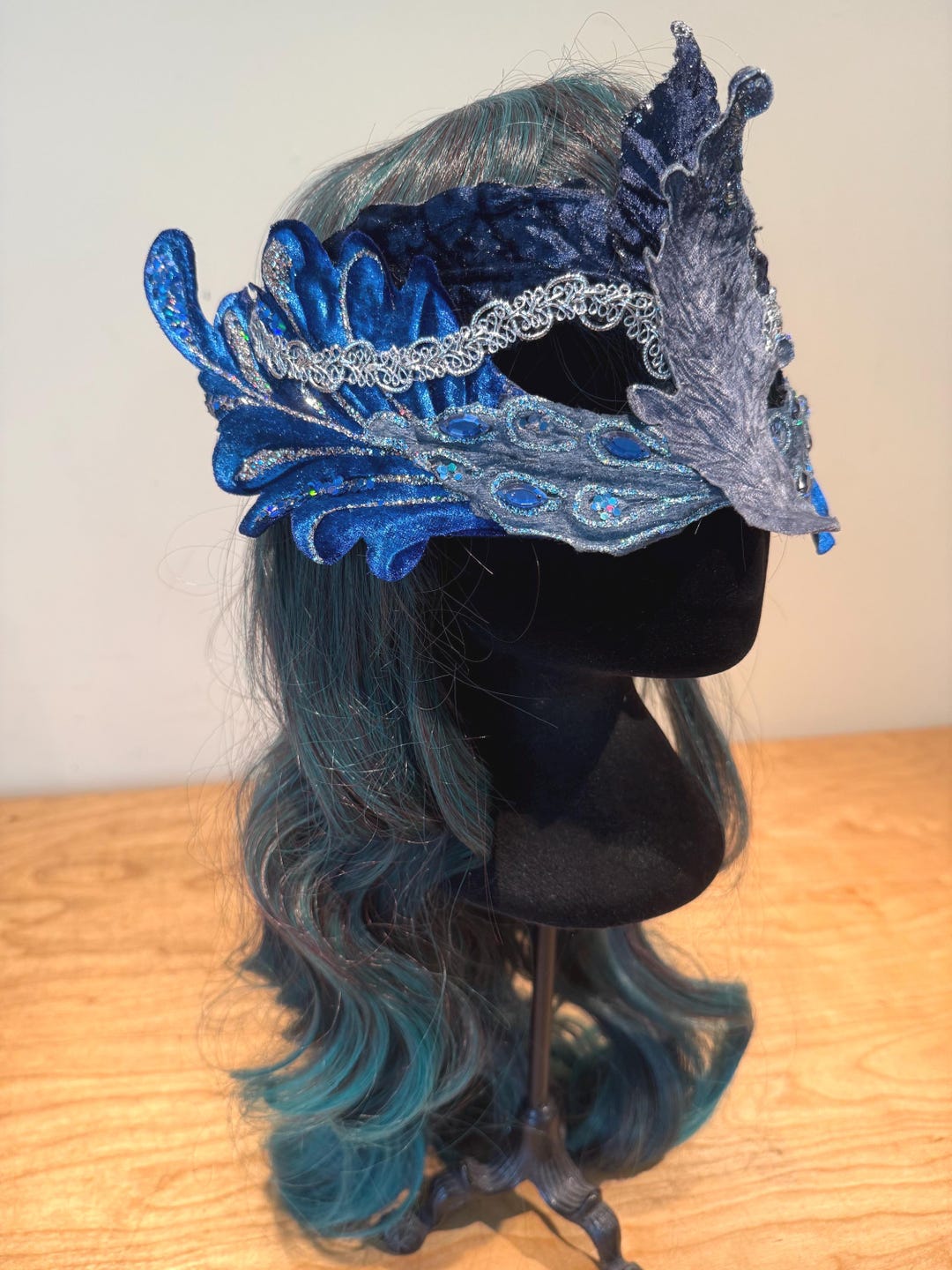 OOAK Fantasy Masquerade Aqua Fae Mask - Etsy