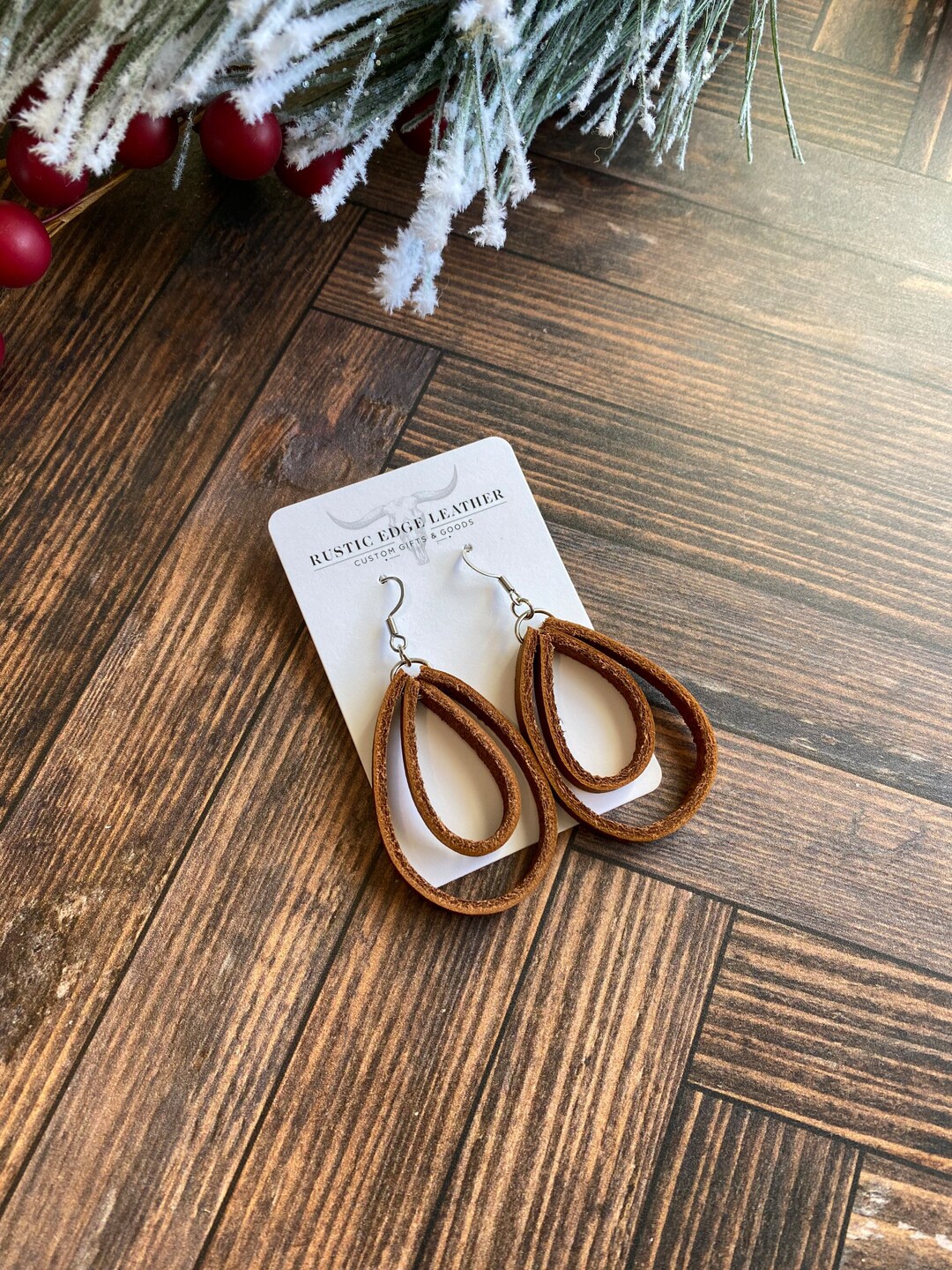 Double Loop Leather Earrings - Etsy