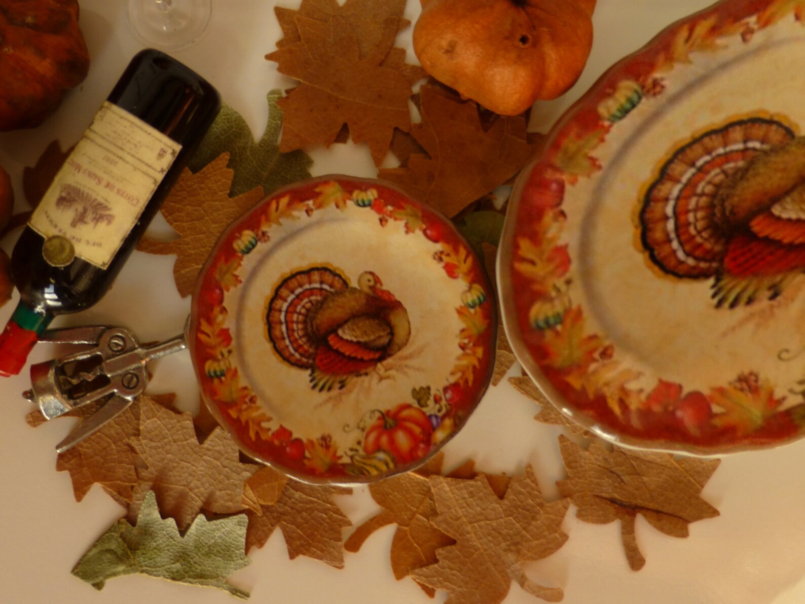 Thanksgiving Turkey Dollhouse Miniature Round Platter | Etsy