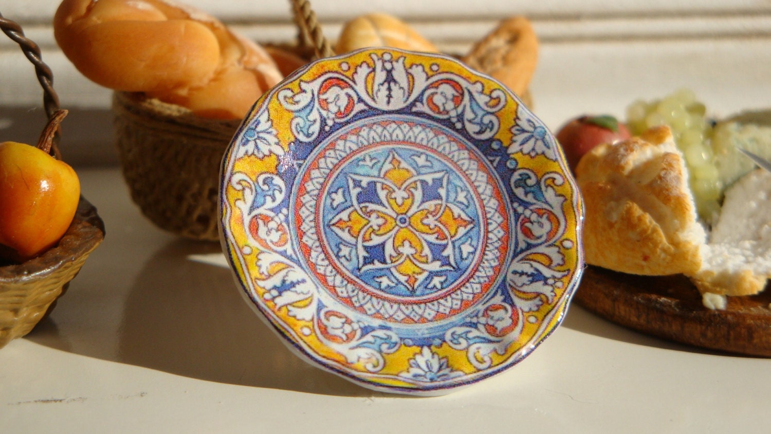 Mediterranean Style Dollhouse Miniature Plate | Etsy