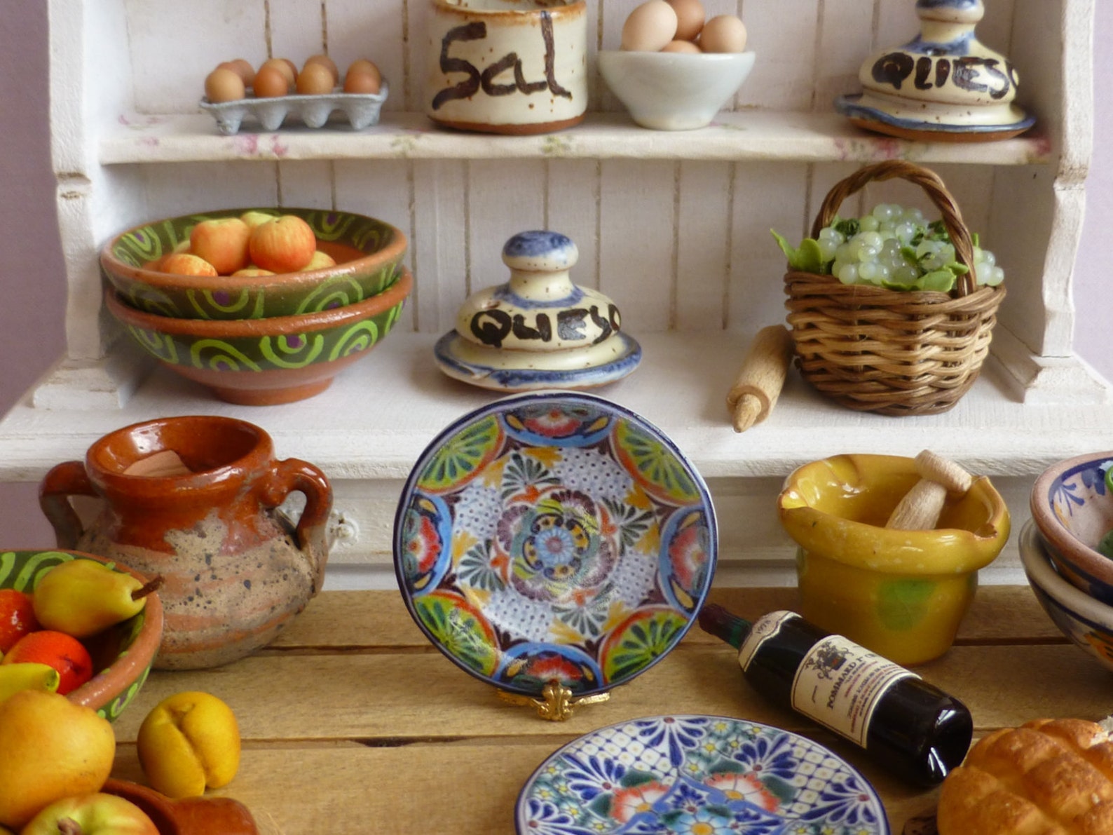 Talavera Mexican Dollhouse Miniature Plate 1:12 Scale - Etsy