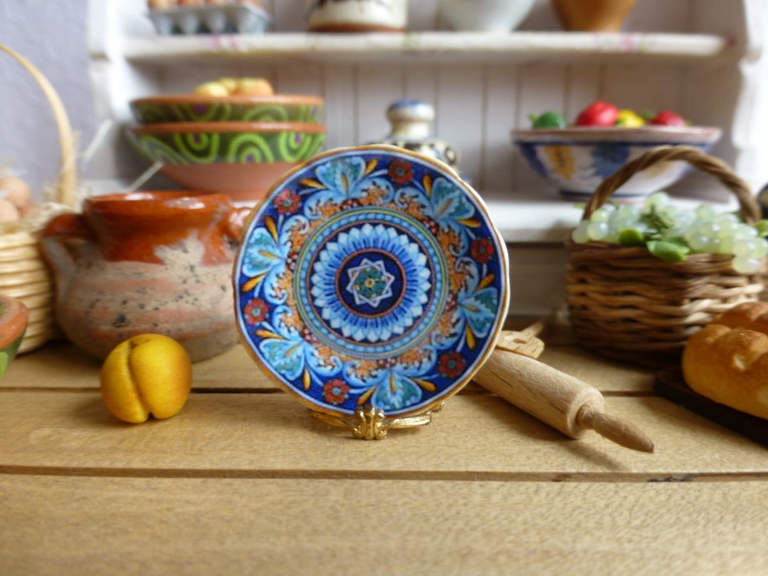 Geometric Italian Style Dollhouse Miniature Plate - Etsy