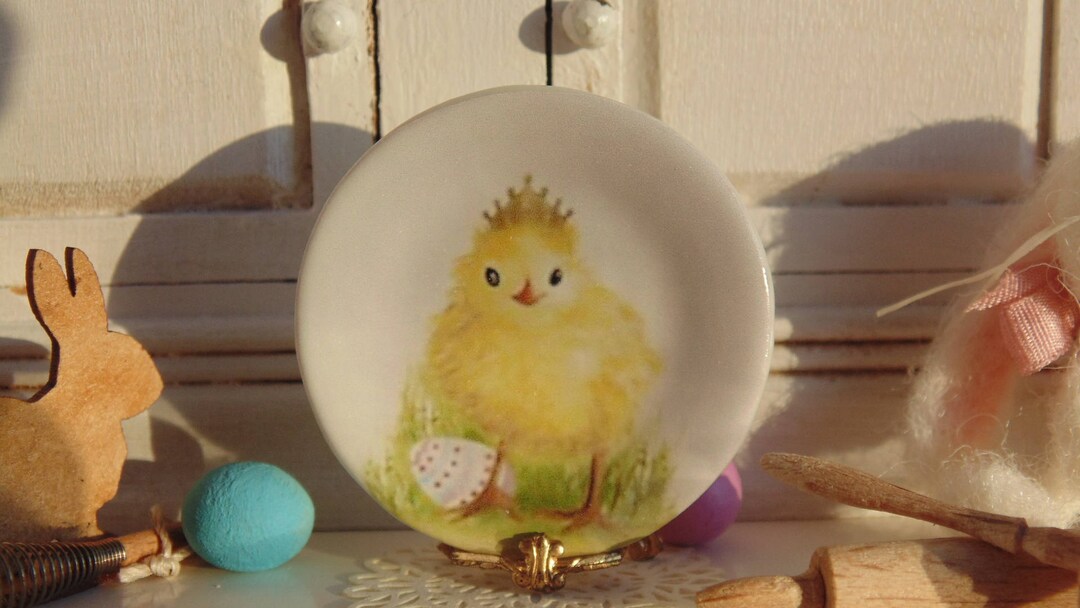 1:12 Scale Easter Chick Dollhouse Miniature Plate - Etsy