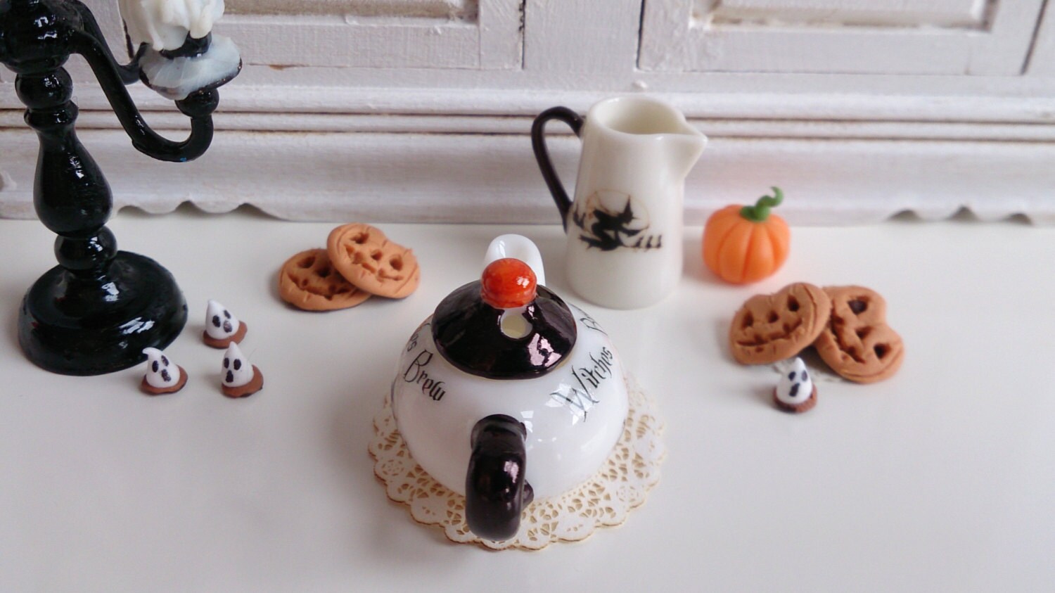 Dollhouse Miniature Porcelain Teapot Halloween Witches Brew. | Etsy