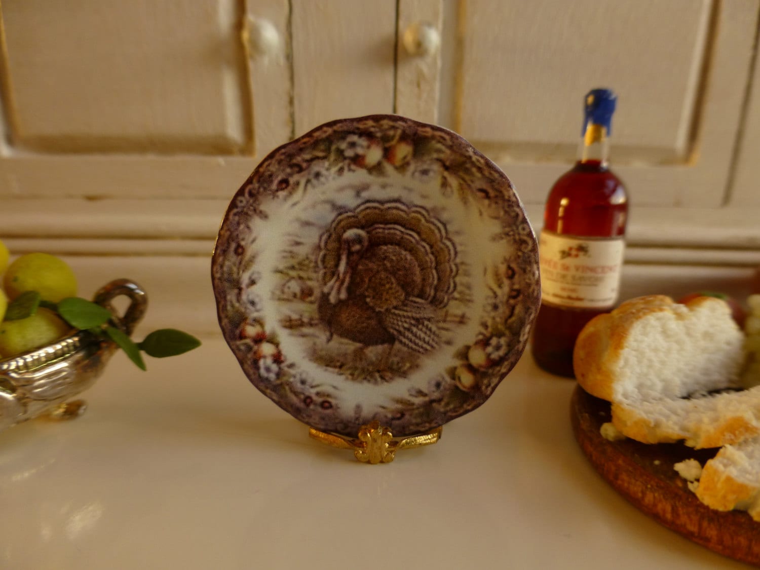 1:12 Scale Queen's Thanksgiving Turkey Plate for Dollhouse | Etsy