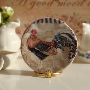 Checkered Rooster Plate for Dollhousre - Etsy