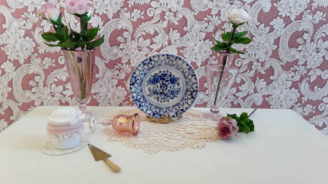 Blue Delft Floral Ceramic Dollhouse Plate 1:12 Scale - Etsy