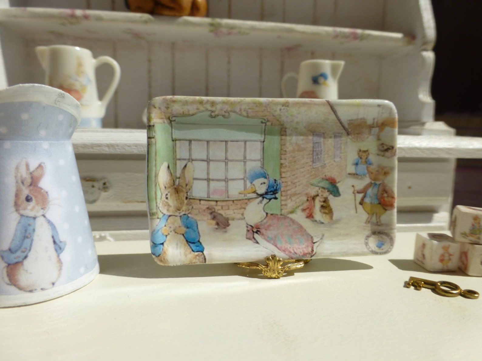 Jemima Puddle Duck & Peter Rabbit Ceramic Dollhouse Miniature - Etsy