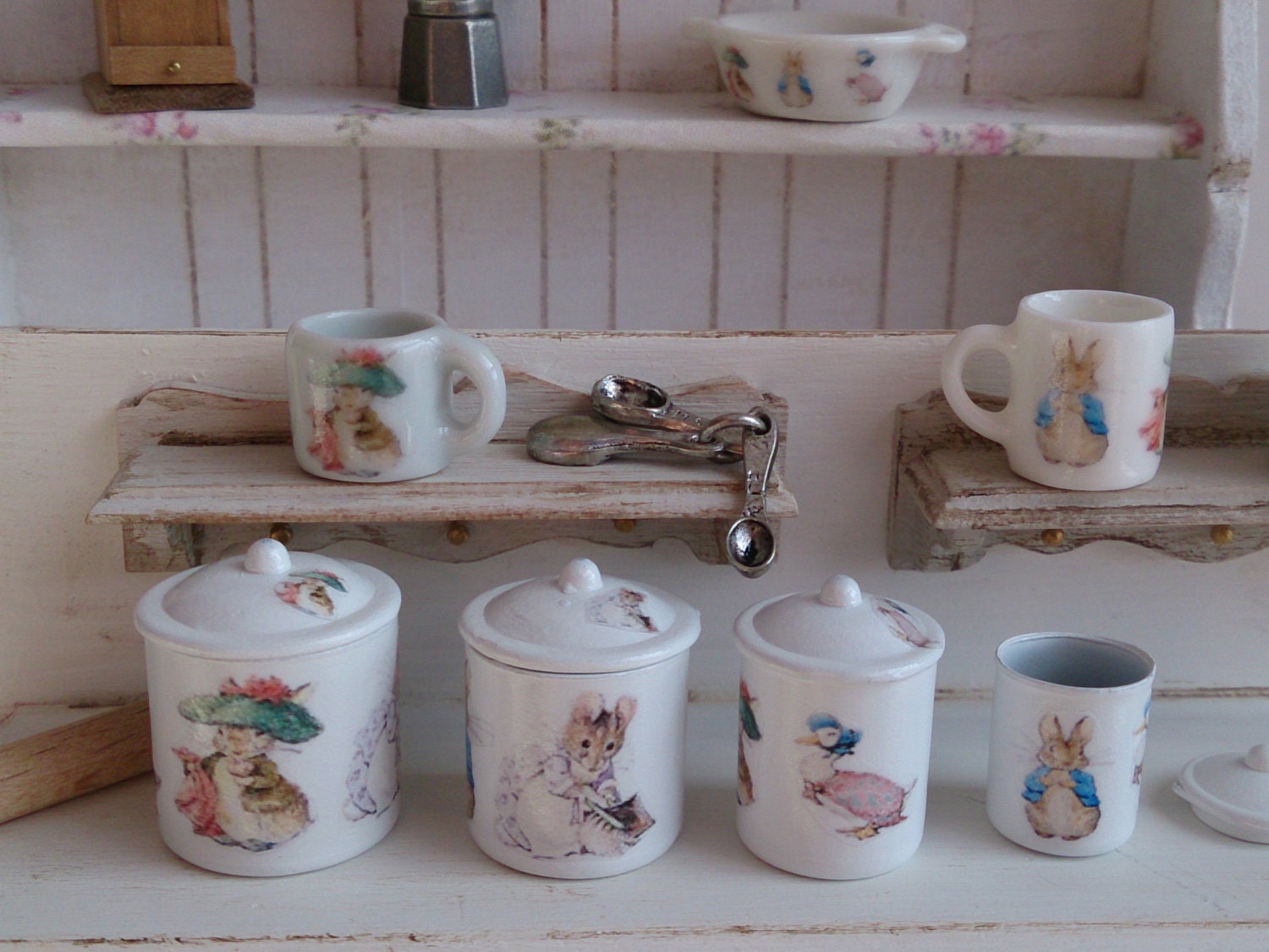 1:12 Scale Beatrix Potter Characters Metal Kitchen Canisters - Etsy