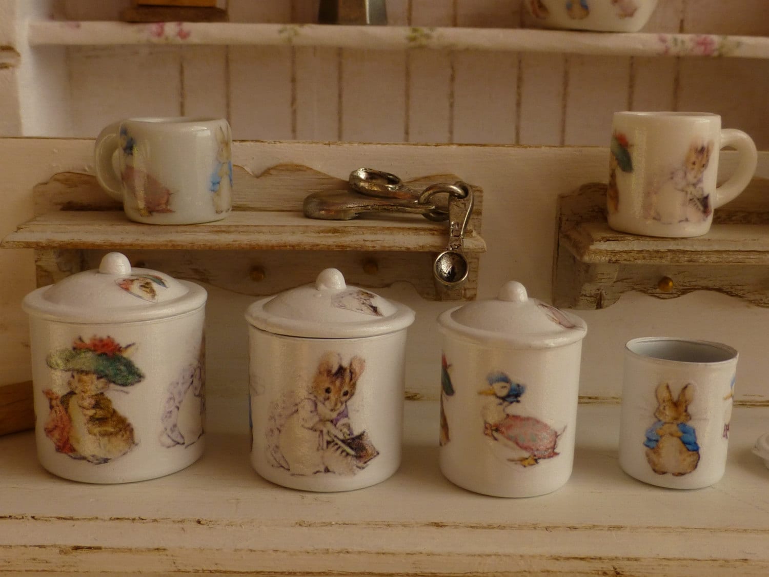 1:12 Scale Beatrix Potter Characters Metal Kitchen Canisters - Etsy