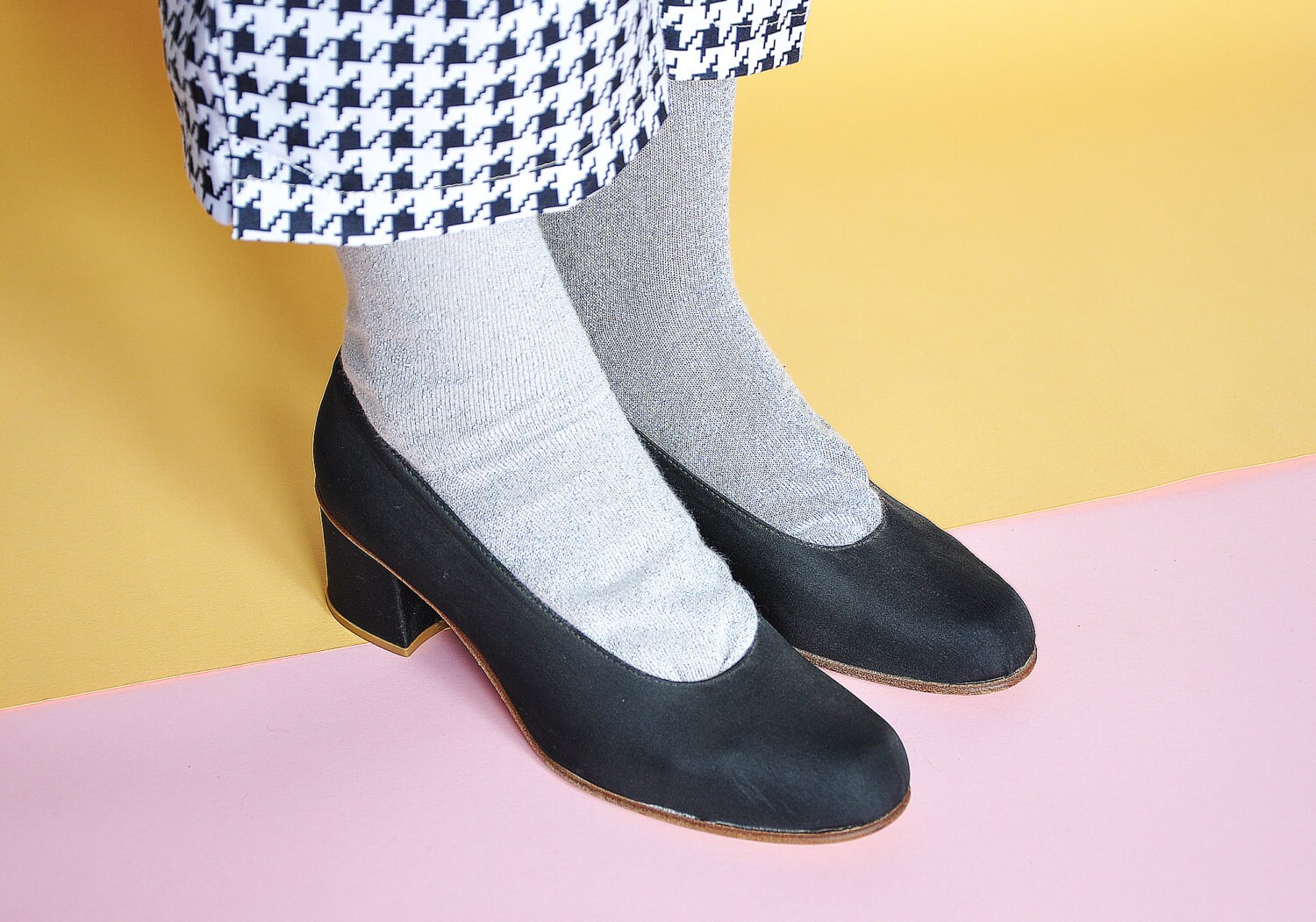 90s MINIMAL Pumps TEXTILE Pumps MOD Pumps Block Heel Pumps Modern Pumps ...