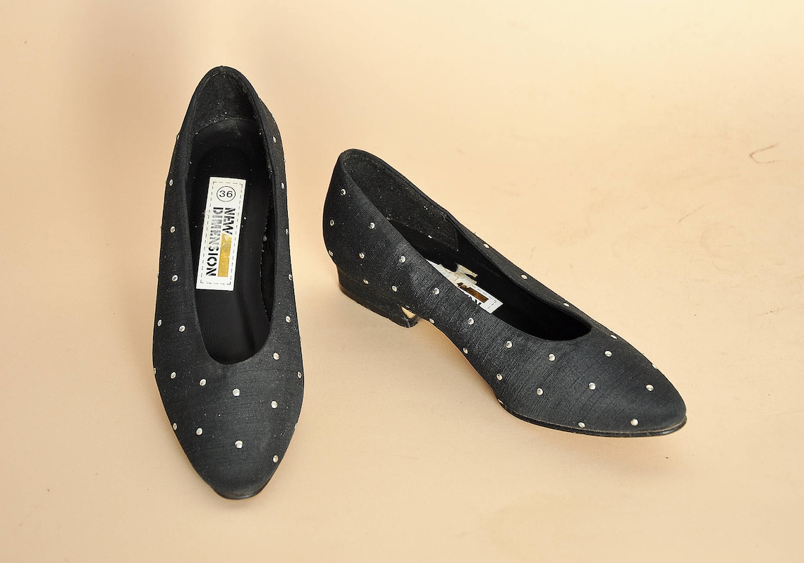 90s TEXTILE Pumps STUDED Pumps MOD Pumps Low Pumps Minimal Pumps Retro ...