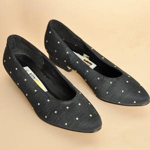 90s TEXTILE Pumps STUDED Pumps MOD Pumps Low Pumps Minimal Pumps Retro ...