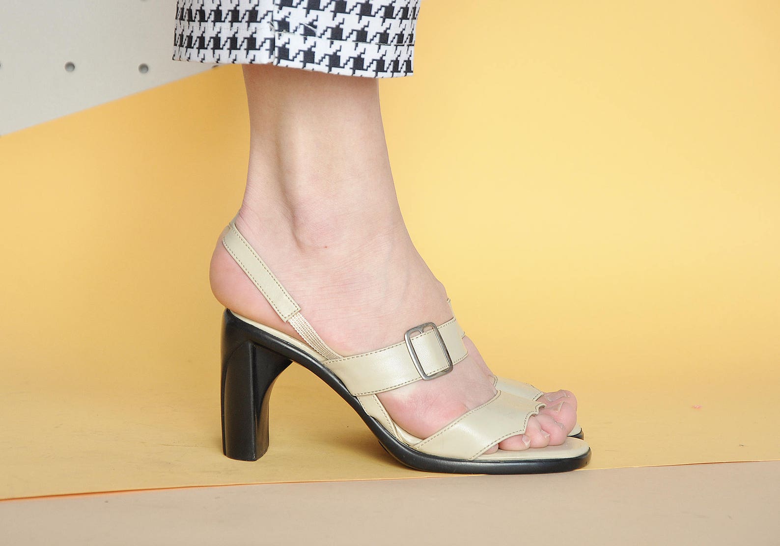 90s STRAPPY Sandals BLOCK Heel Sandals Leather Sandals IVORY - Etsy