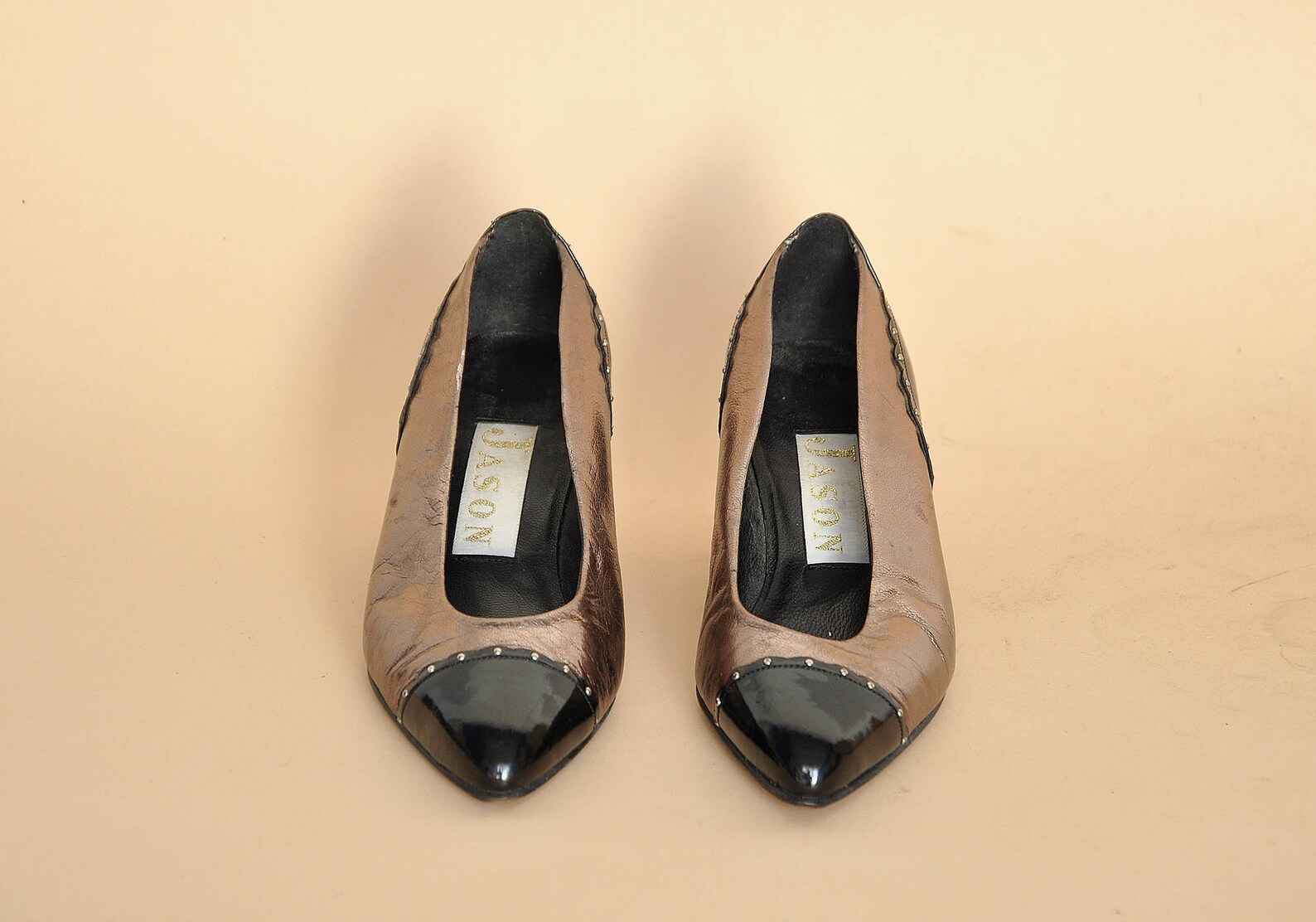 90s PATENT Pumps STUDED Pumps MOD Pumps Low Pumps Art Deco Pumps Retro ...