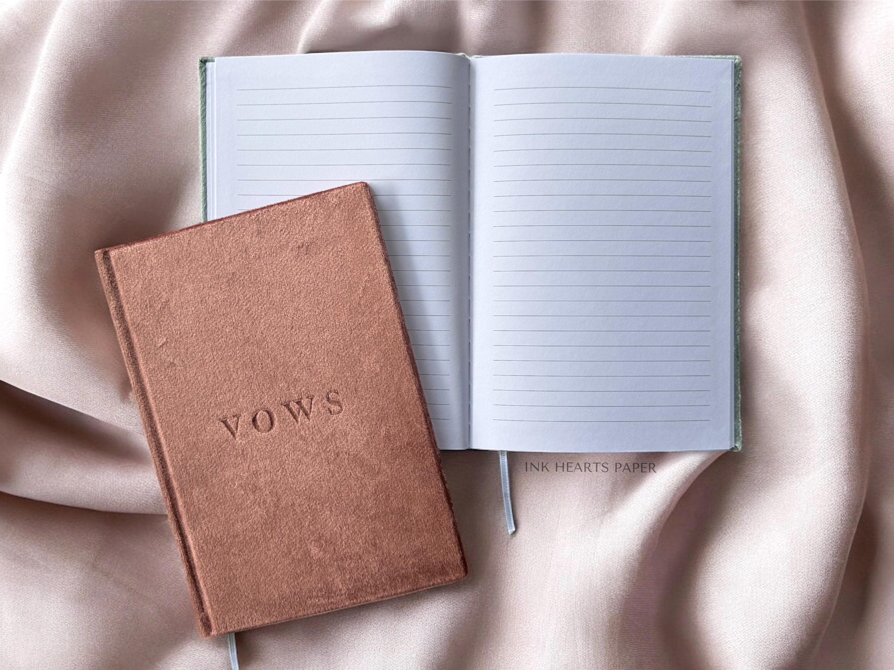 Velvet Vow Books Set of 2: Italian Silk, Debossed Wedding Notebooks - Etsy