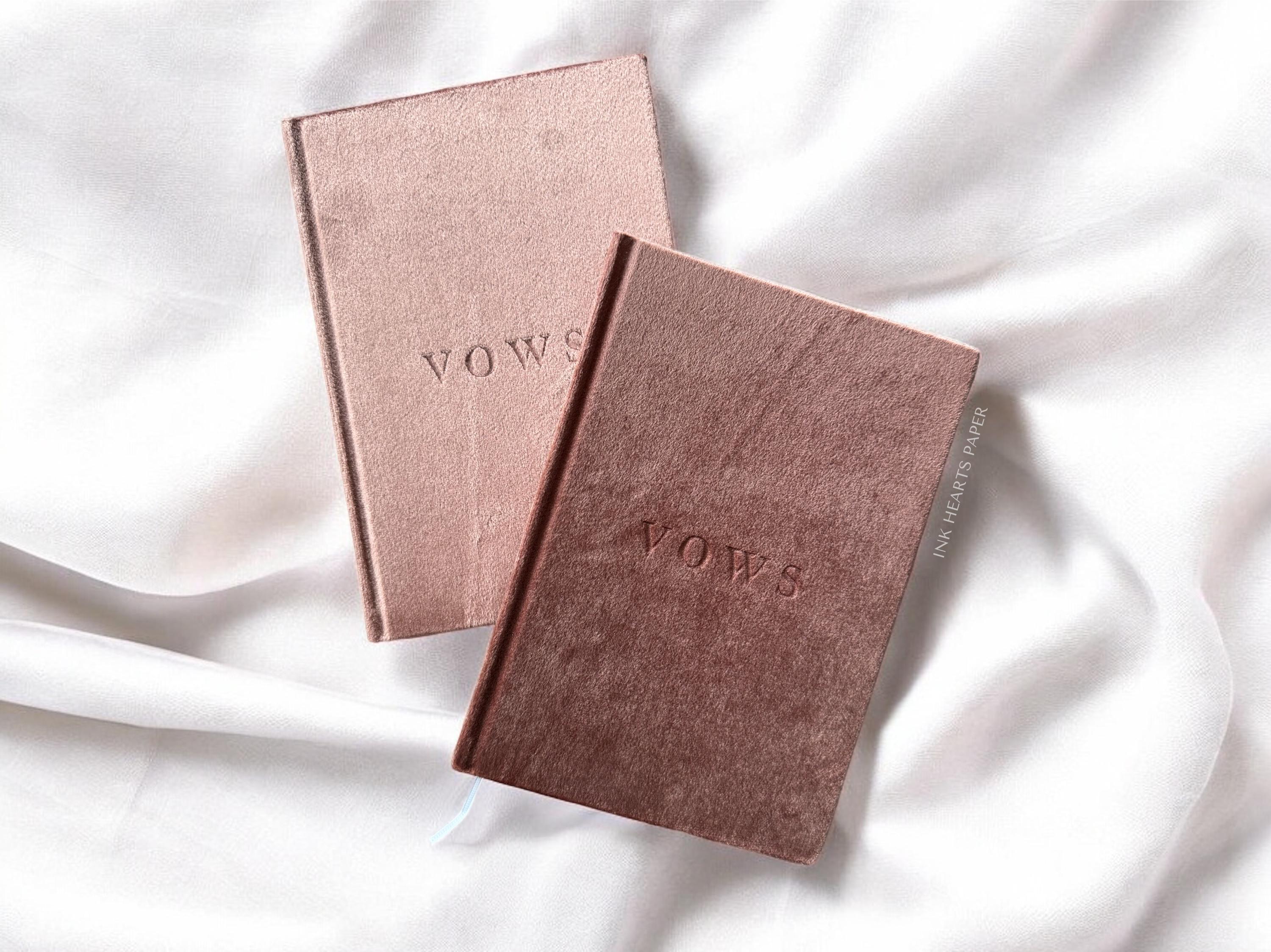 Velvet Vow Books Set of 2: Italian Silk, Debossed Wedding Notebooks - Etsy