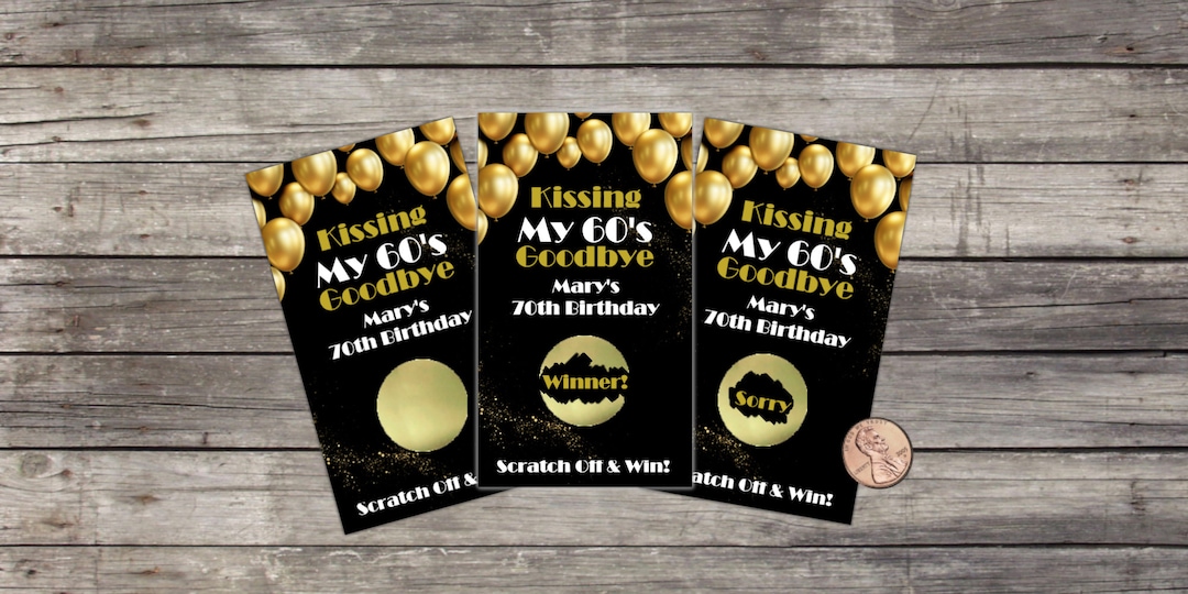 Birthday Scratch off Game: Gold Party Raffle Cards - Etsy
