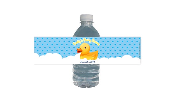 Rubber Duck Water Labels | Baby Shower | Blue or Pink| Polka Dots ...