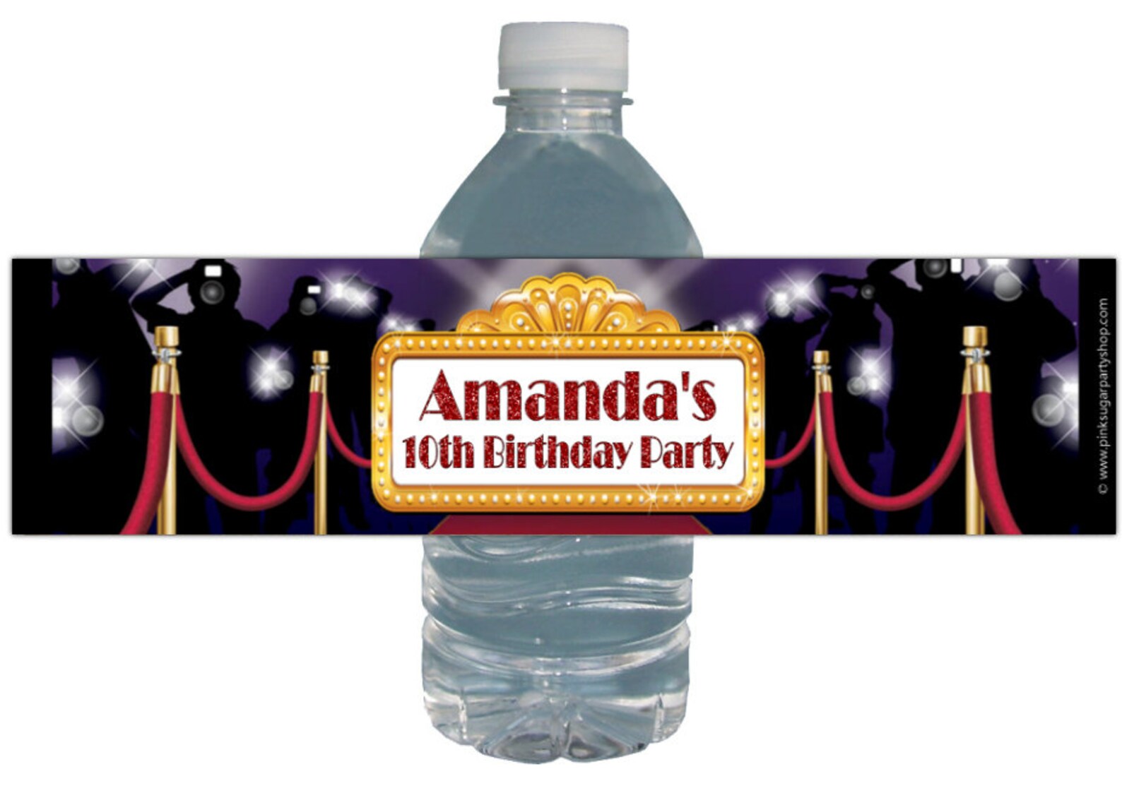 Water Bottle Labels Hollywood Theme Red Carpet Birthday - Etsy