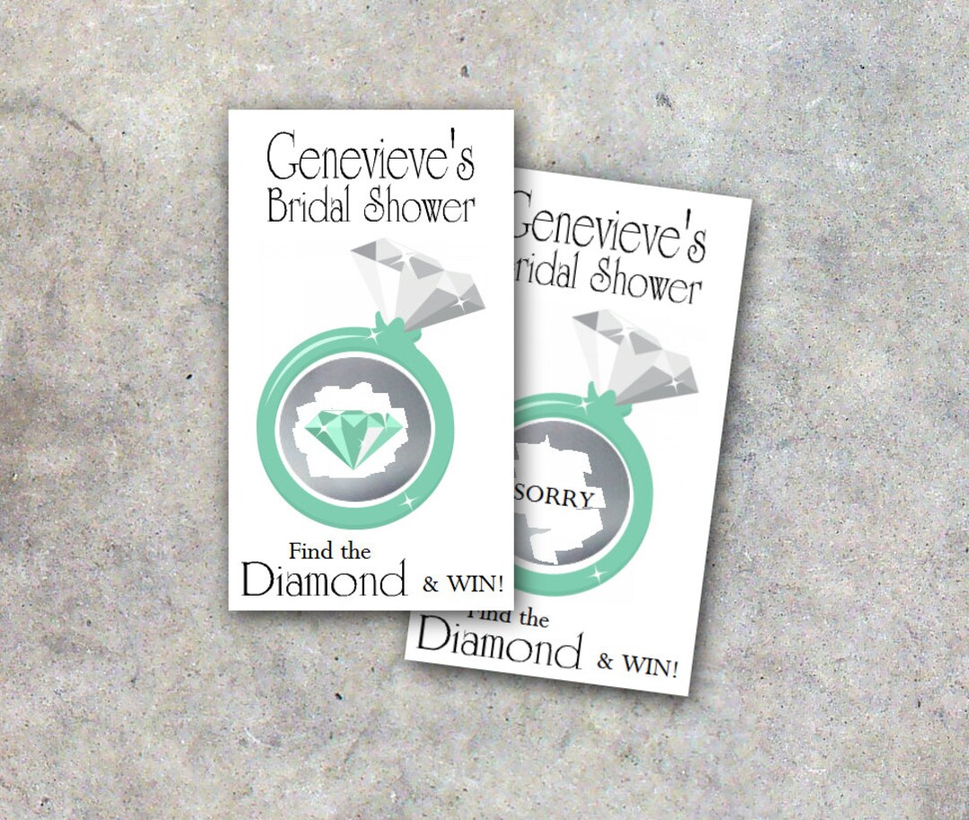 Bridal Shower Scratch off Game Cards, 10ct, Bridal Favors, Diamond Ring ...