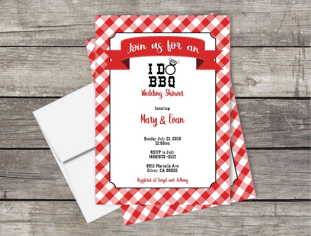 I Do BBQ Invitation, Bridal Shower, Wedding Shower Invitation, Couples ...
