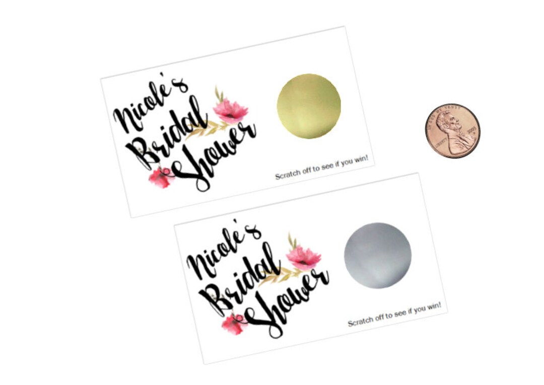 Bridal Shower Scratch off Game Cards, 10ct, Rustic Floral, Shower Favor ...