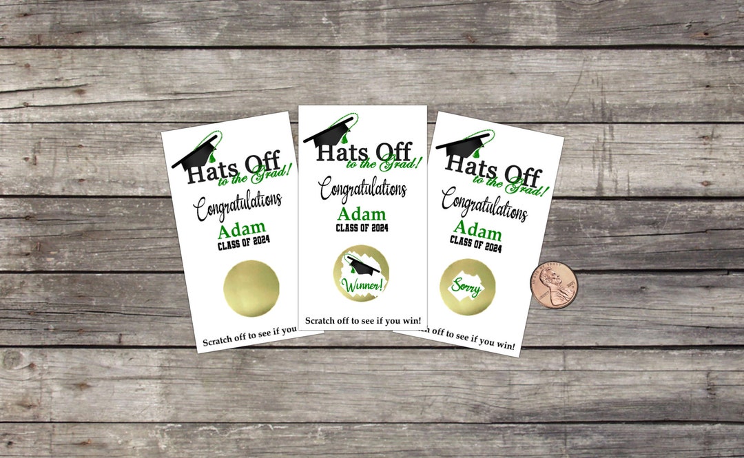 Graduation 2024 Party Scratch off Game Cards 10ct YOUR COLOR CHOICE ...