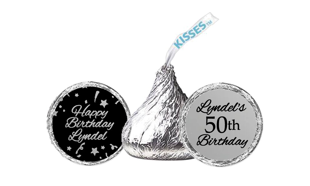 108 Silver FOIL Hershey's Kisses Labels, Customize for ANY Event ...