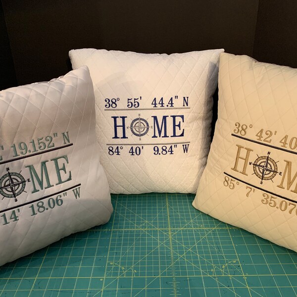 Latitude Longitude Pillow - Etsy