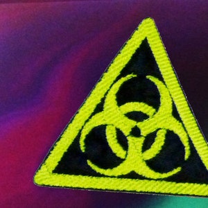 Glow in the Dark Neon Yellow Biohazard Patch, Iron-on Patch, Sew-on ...