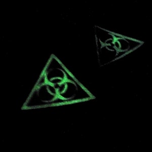 Glow in the Dark Red Biohazard Patch, Iron-on Patch, Sew-on Patch ...