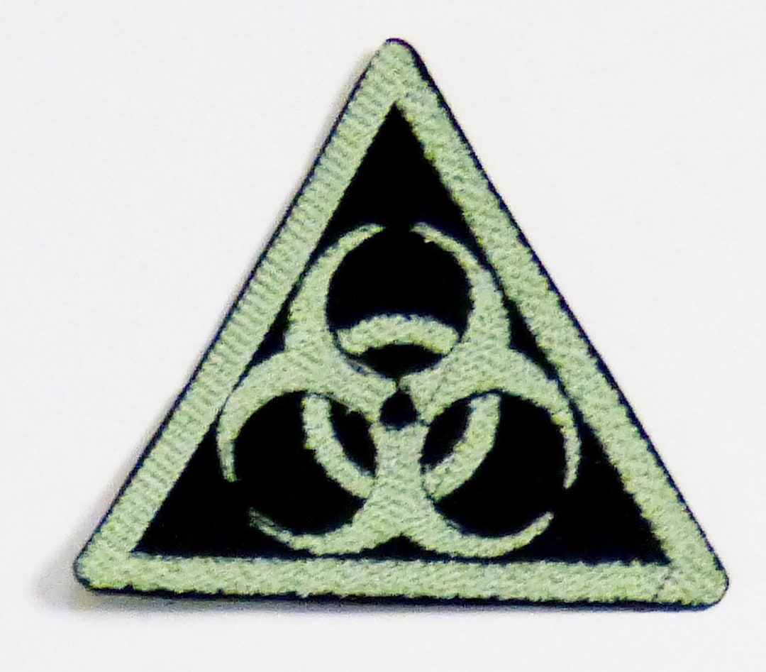 Glow in the Dark Green Biohazard Patch, Iron-on Patch, Sew-on Patch ...