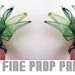 Green Light up Fire Prop Pair Bundle, Witch Accessory, Cosplay Prop ...