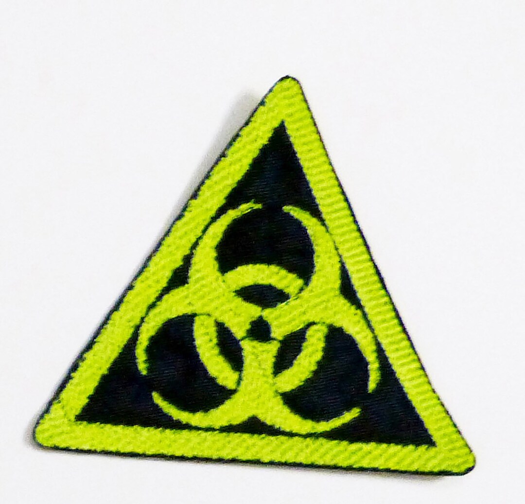 Glow in the Dark Neon Yellow Biohazard Patch, Iron-on Patch, Sew-on ...