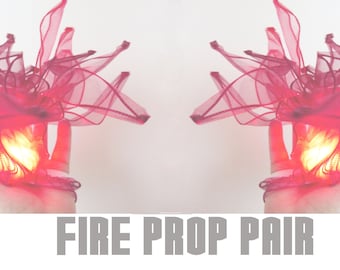 Light up Fire Prop Pair Bundle Halloween LED Fire Accessory | Etsy