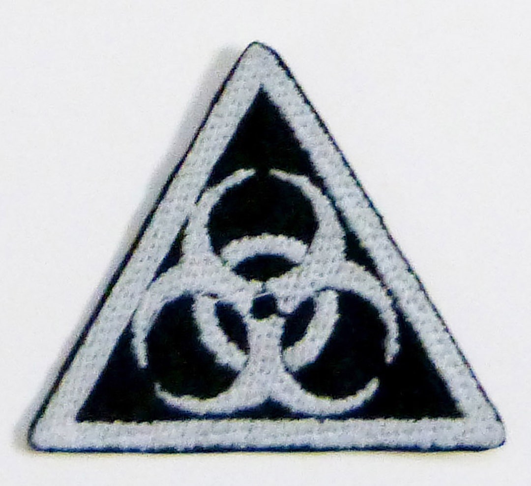 Glow in the Dark White Biohazard Patch, Iron-on Patch, Sew-on Patch ...