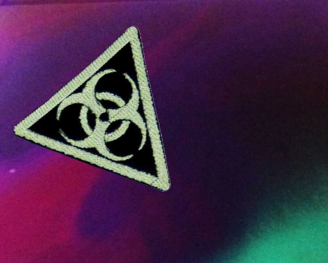 Glow in the Dark Green Biohazard Patch, Iron-on Patch, Sew-on Patch ...