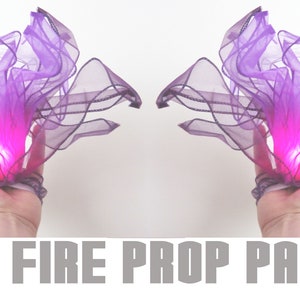 Purple Light up Fire Prop Pair Bundle, Halloween LED Fire Accessory ...